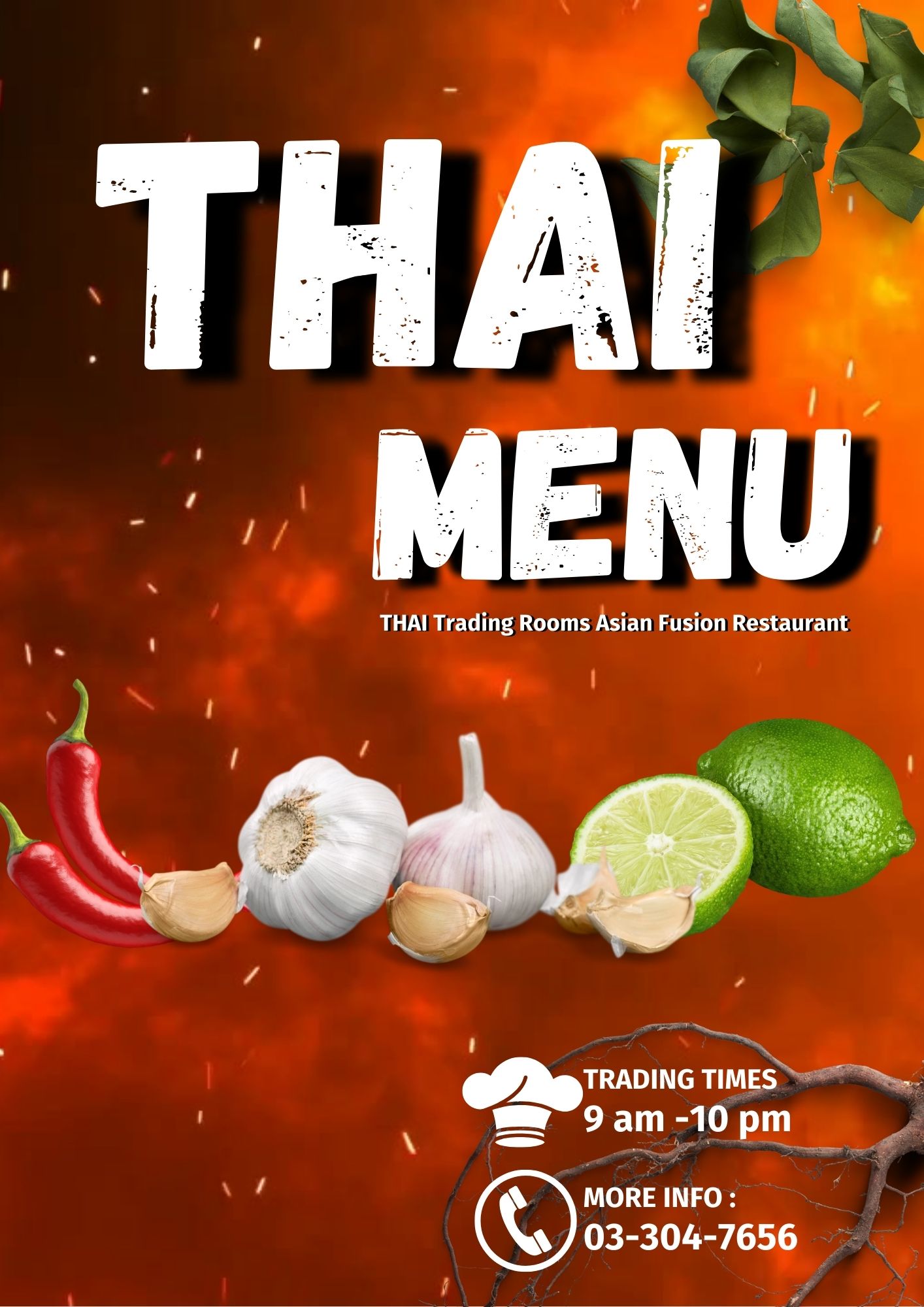 Menu - THAI Trading Rooms Asian Fusion Restaurant