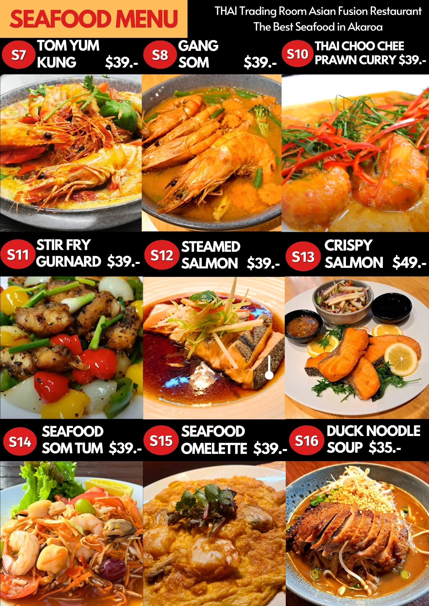 Menu - THAI Trading Rooms Asian Fusion Restaurant