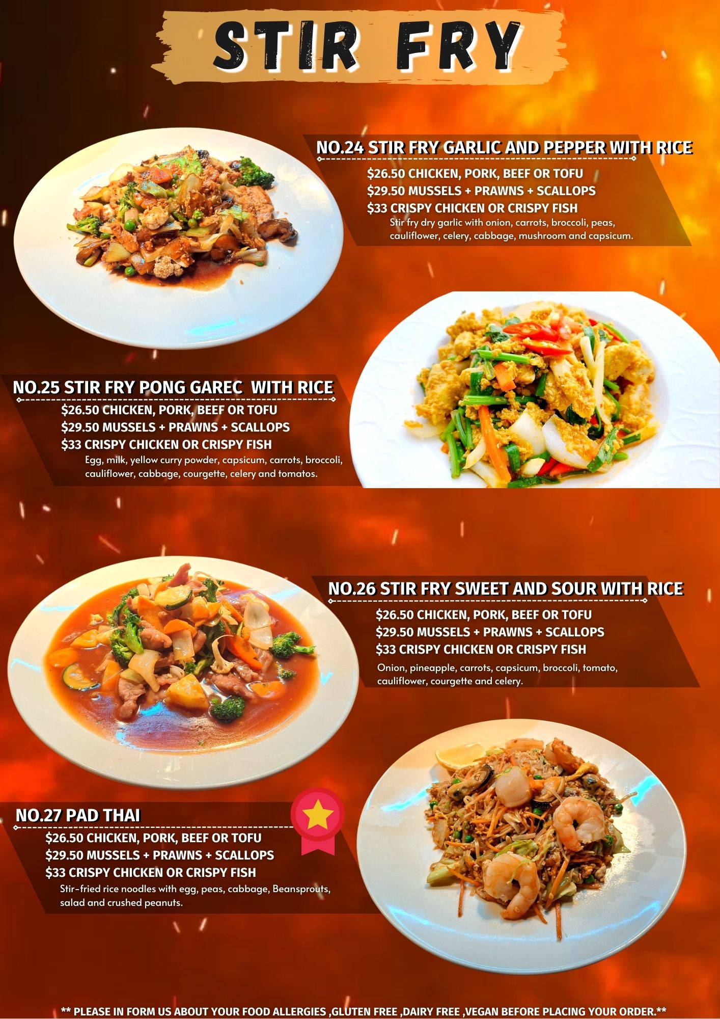Menu - THAI Trading Rooms Asian Fusion Restaurant